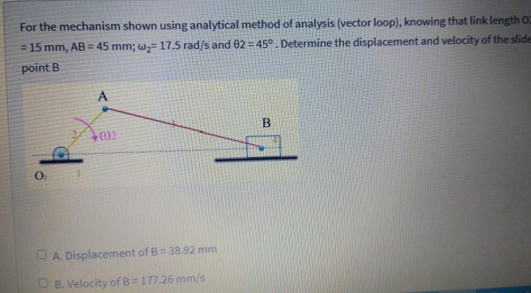 Solved For the mechanism shown using analytical method of | Chegg.com