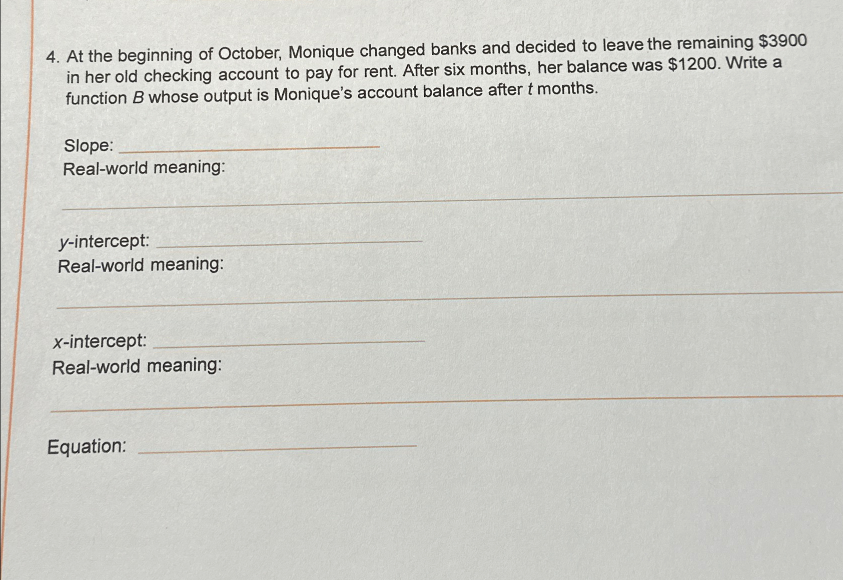 Solved At the beginning of October, Monique changed banks | Chegg.com