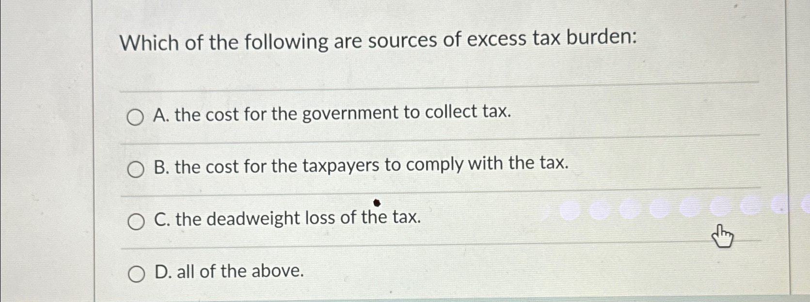 Solved Which of the following are sources of excess tax | Chegg.com