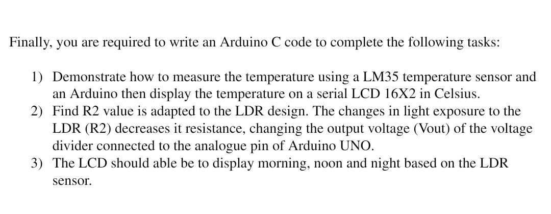 Solved Lab 2 – Arduino UNO interfacing with Temperature and | Chegg.com
