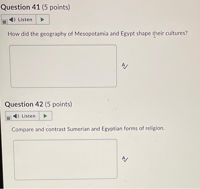 How did the geography of Mesopotamia and Egypt shape | Chegg.com