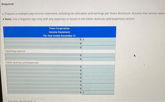 Solved Preparing a Multiple-Step Income Statement with | Chegg.com