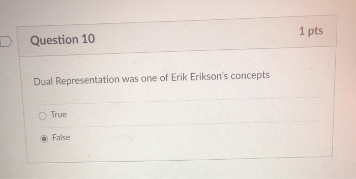Solved 1 pts Question 10 Dual Representation was one of Erik | Chegg.com