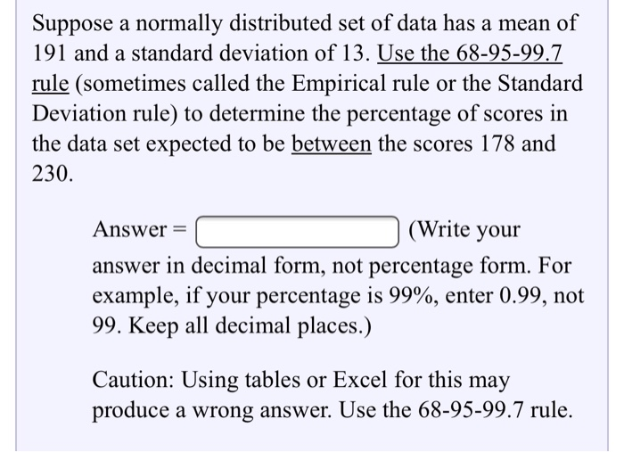 Solved Suppose a normally distributed set of data has a mean | Chegg.com