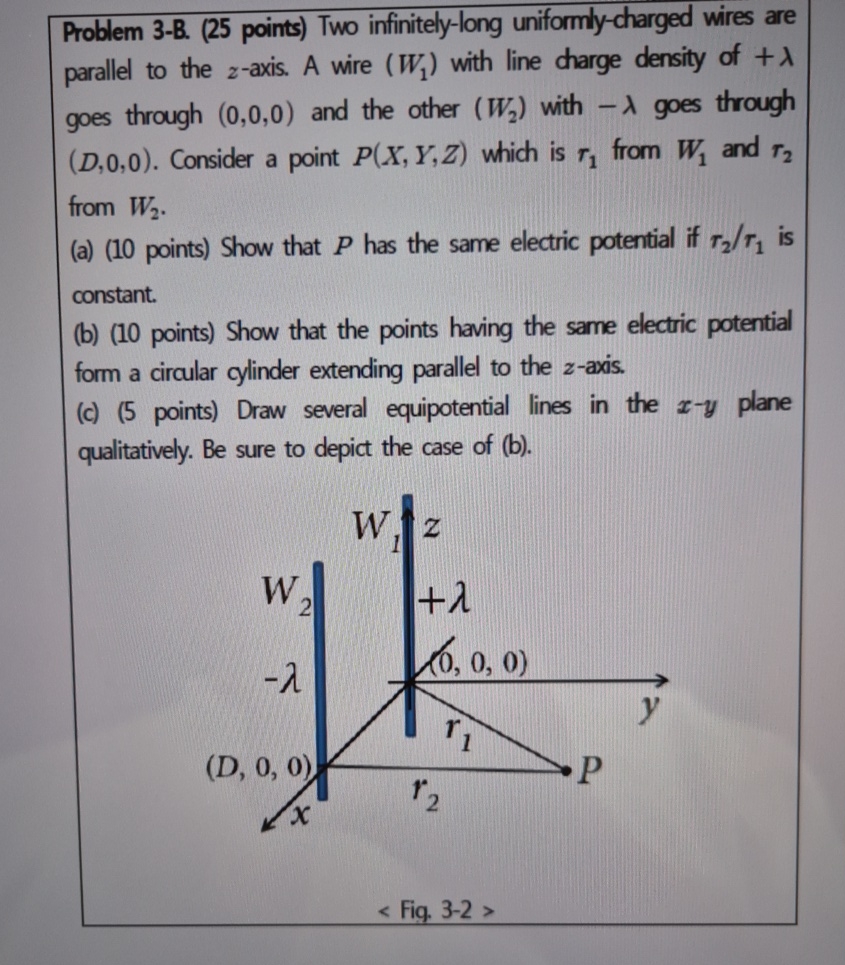 Solved Problem 3-B. ( 25 ﻿points) ﻿Two infinitely-long | Chegg.com