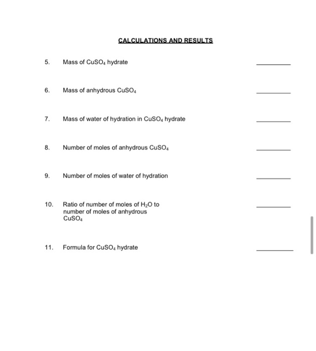 Solved Pre Lab Activity Worksheet A student was given CaCl2 | Chegg.com