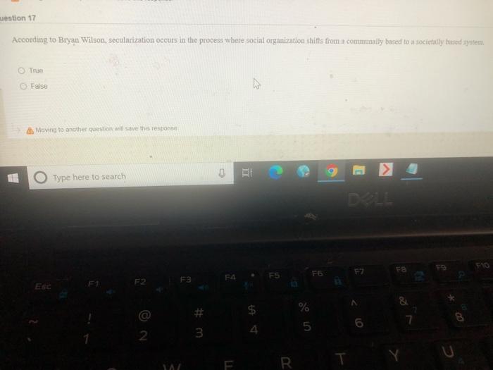 Solved uestion 17 According to Bryan Wilson, secularization | Chegg.com