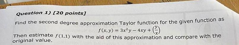 Solved Question 1) [20 points] Find the second degree | Chegg.com
