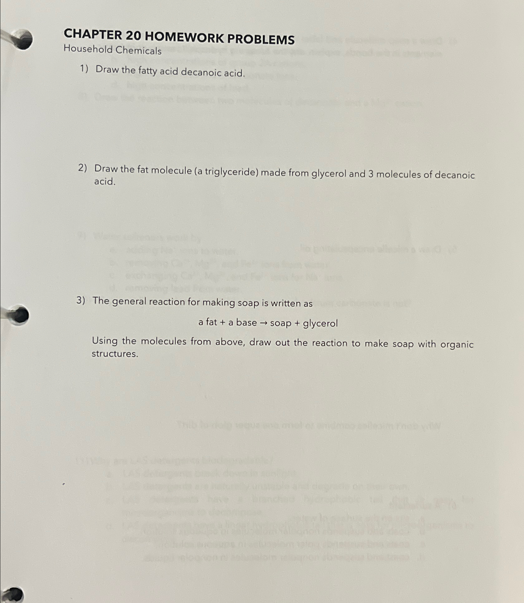 Solved CHAPTER 20 ﻿HOMEWORK PROBLEMSHousehold ChemicalsDraw | Chegg.com