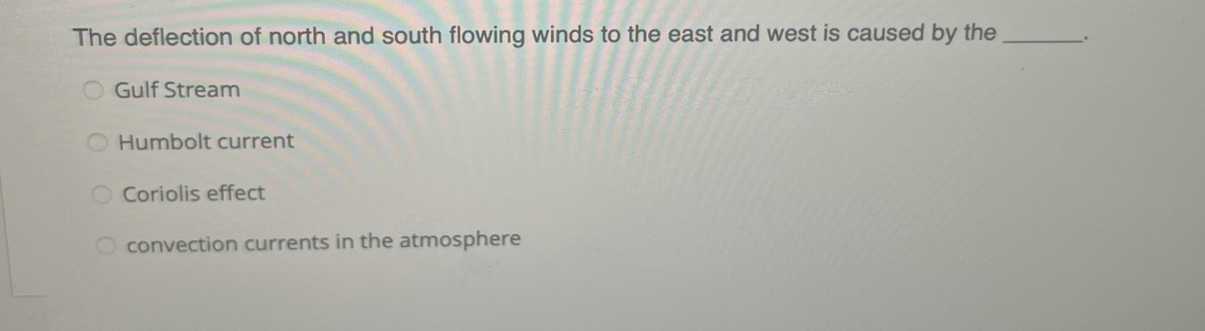 Solved The deflection of north and south flowing winds to | Chegg.com