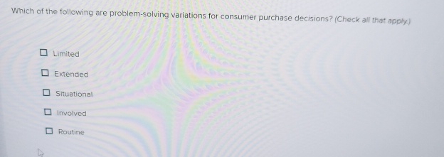 Which of the following are problem-solving variations | Chegg.com