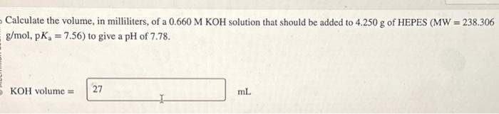 Solved Calculate the volume, in milliliters, of a 0.660 M | Chegg.com