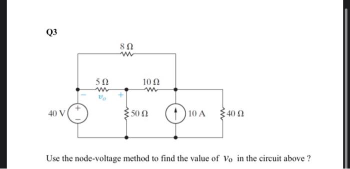Solved Use the node-voltage method to find the value of v0 | Chegg.com