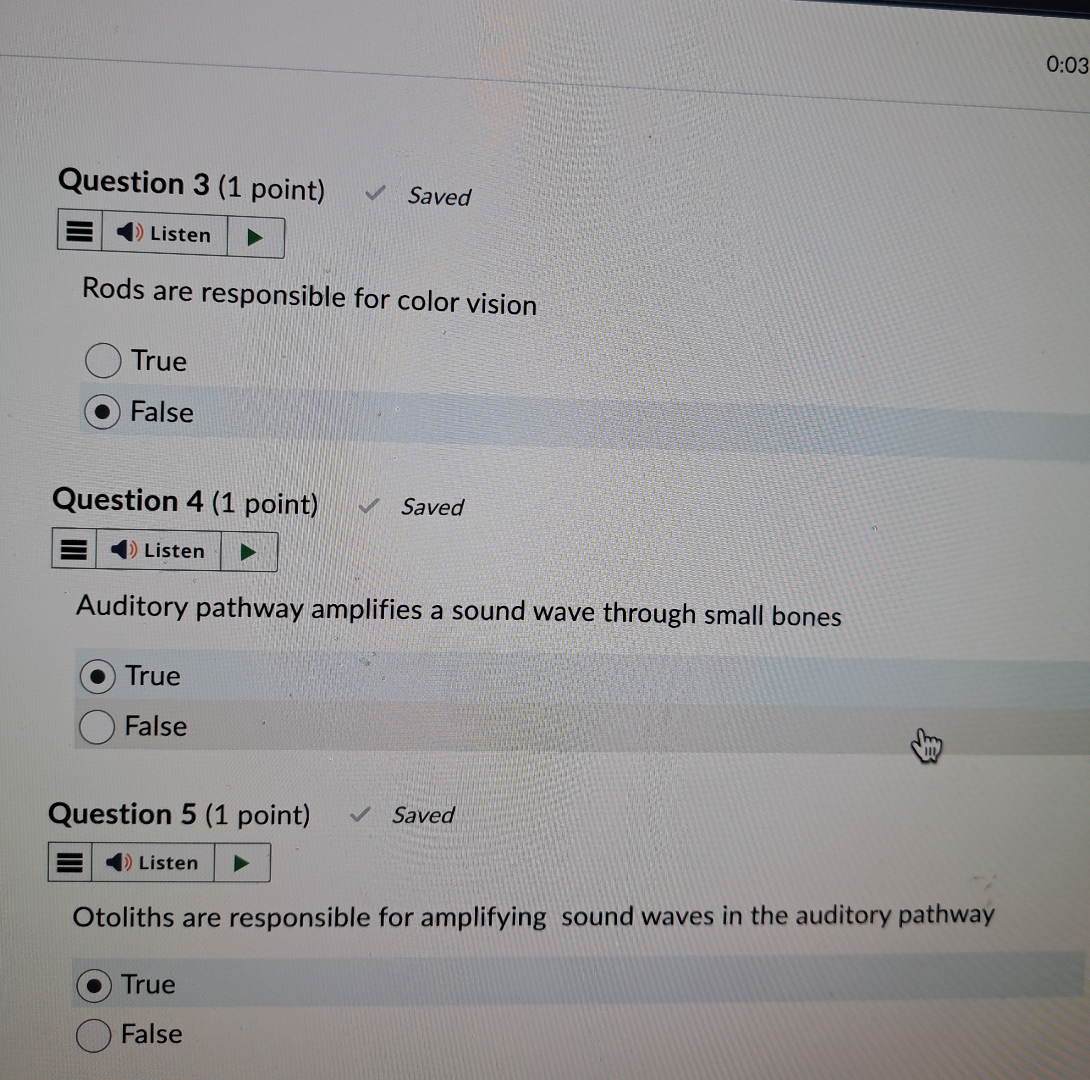 Solved Question 3 (1 ﻿point) ﻿SavedListenRods are | Chegg.com