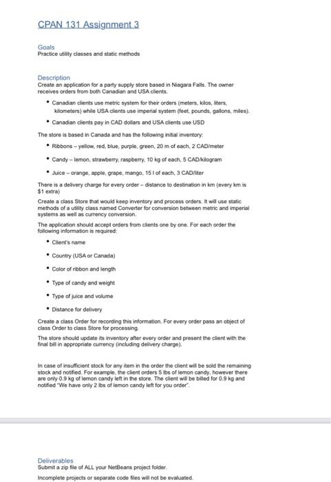 Solved Cpan 131 Assignment 3 Goals Practice Utility Classes 7815