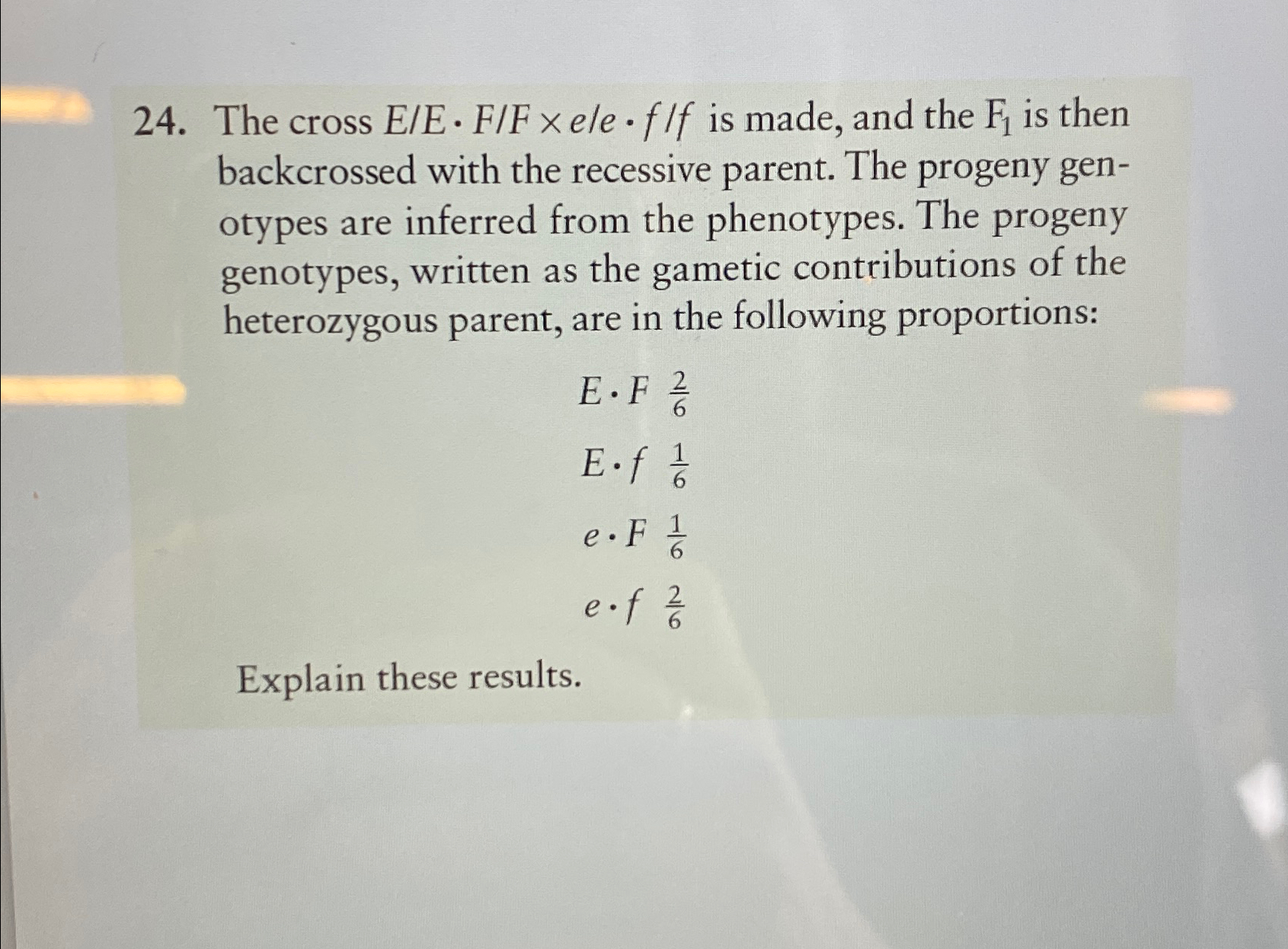 Solved The cross EE*FF×ele*ff ﻿is made, and the F1 ﻿is then | Chegg.com