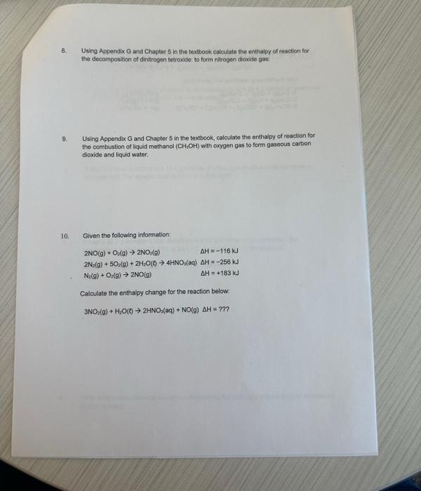 8. Using Appendix G and Chapter 5 in the texthook | Chegg.com