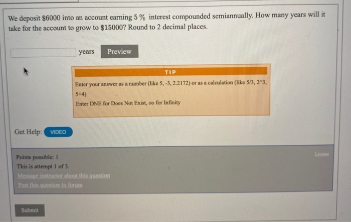 Solved We deposit $6000 into an account earning 5% interest | Chegg.com