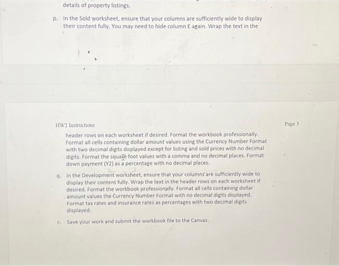 Solved Sold Worksheet The Sold worksheet lists property | Chegg.com