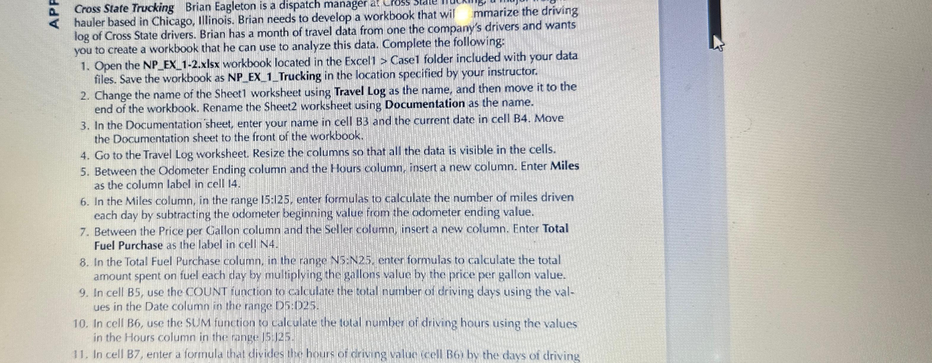 Solved a. ﻿Cross State Trucking Brian Eagleton is a dispatch | Chegg.com