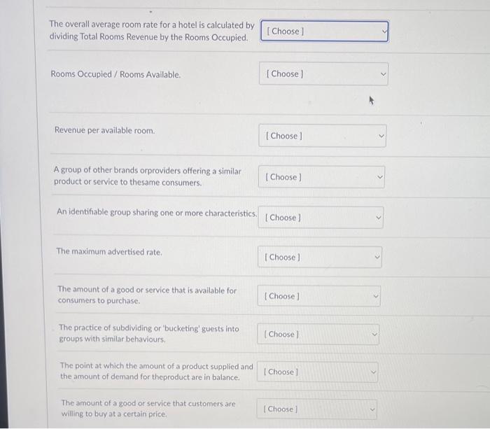 Solved The overall average room rate for a hotel is | Chegg.com