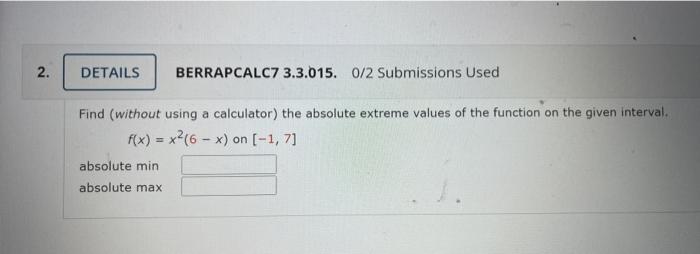 Solved Find (without using a calculator) the absolute | Chegg.com