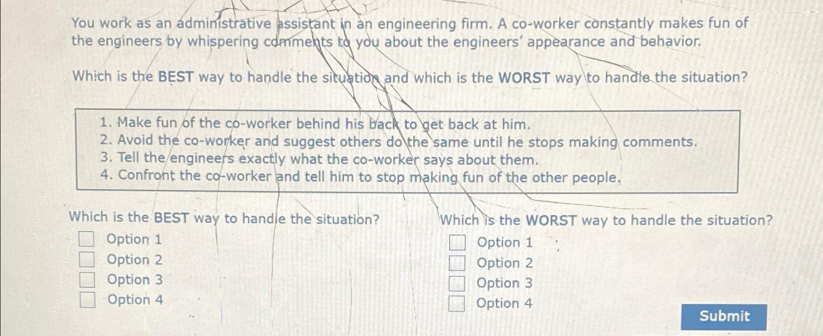 Solved You work as an administrative assistant in an | Chegg.com