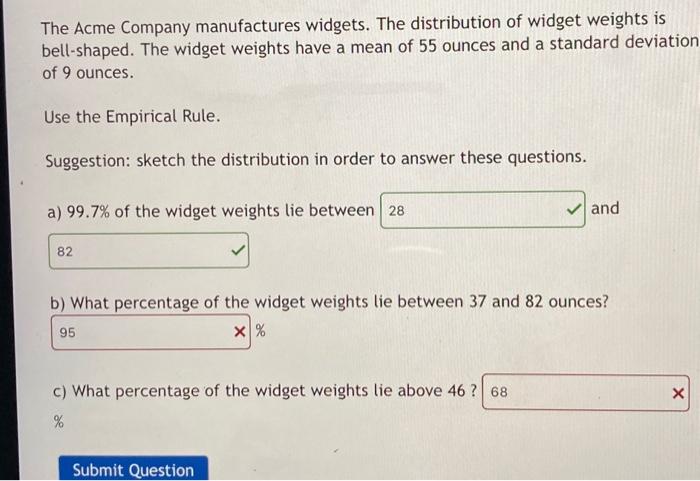 Solved The Acme Company manufactures widgets. The | Chegg.com