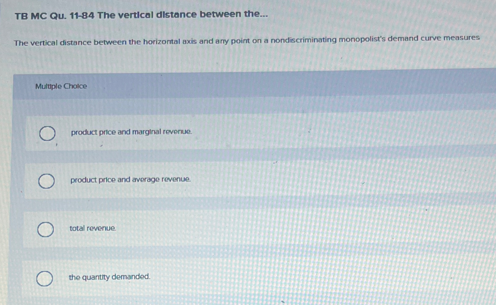 Solved TB MC Qu. 11-84 ﻿The vertical distance between | Chegg.com