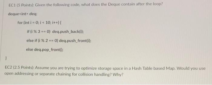 Solved EC1 (5 Points): Given the following code, what does | Chegg.com