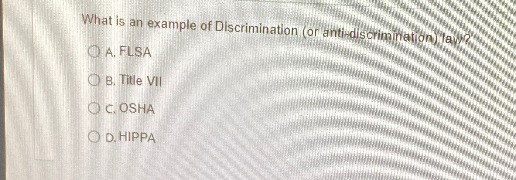 Solved What is an example of Discrimination (or | Chegg.com
