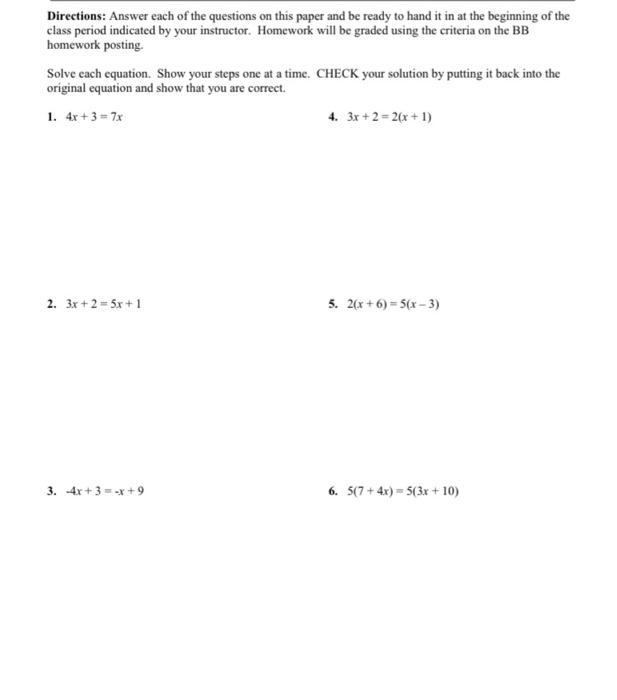 Solved Directions: Answer each of the questions on this | Chegg.com