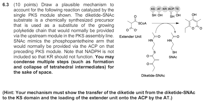 Solved 6.3 (10 ﻿points) ﻿Draw a plausible mechanism to | Chegg.com