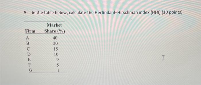 Solved 5. In the table below, calculate the | Chegg.com