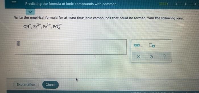 Solved = Predicting the formula of ionic compounds with | Chegg.com