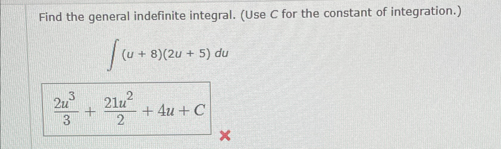 Solved Find the general indefinite integral. (Use C ﻿for the | Chegg.com