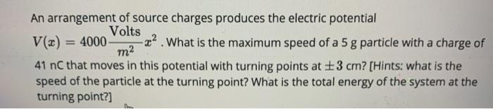 Solved An arrangement of source charges produces the | Chegg.com