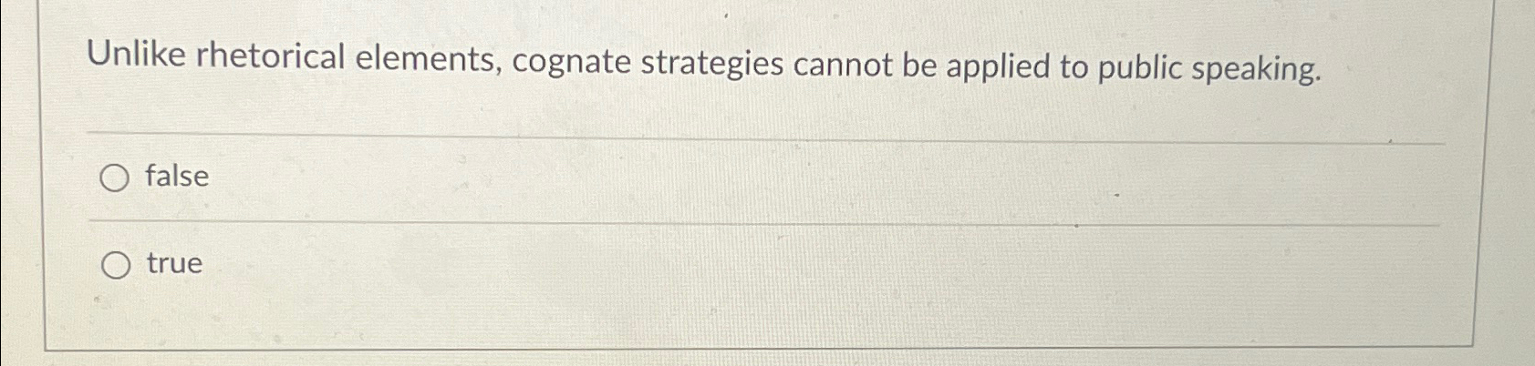 Solved Unlike rhetorical elements, cognate strategies cannot | Chegg.com