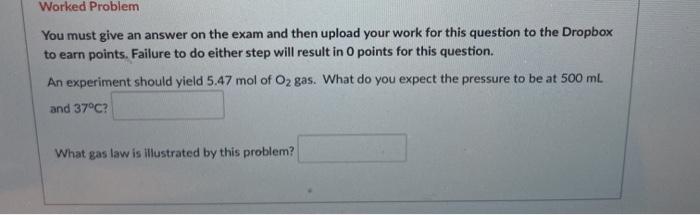 Solved Worked Problem You must give an answer on the exam | Chegg.com