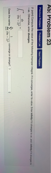 Solved A5: Problem 23 Previous Problem Problem List Next | Chegg.com