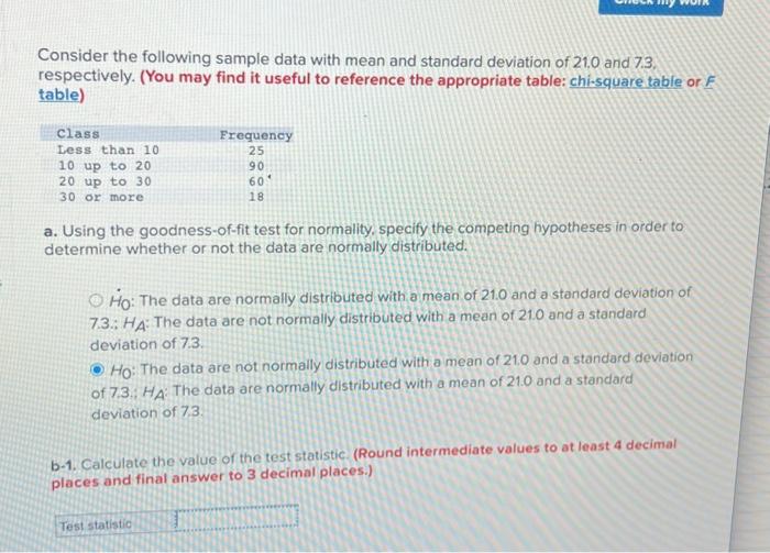 Solved Consider the following sample data with mean and | Chegg.com