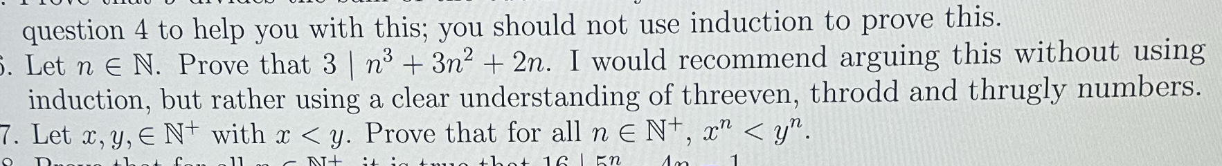 Solved |Let ninN. Prove that 3|n3+3n2+2n|. ﻿I would | Chegg.com