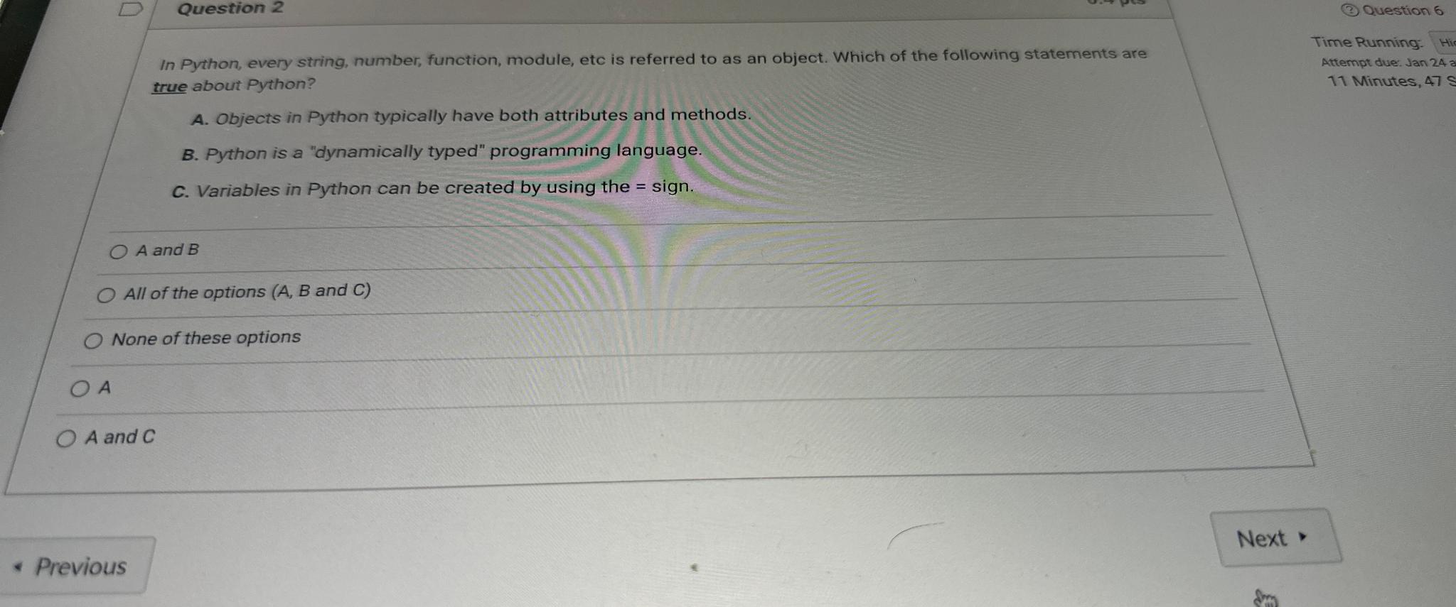 Solved Question 2Question 6In Python, every string, number, | Chegg.com