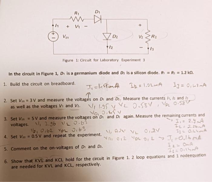 Solved Figure 1: Circuit for Laboratory Experiment 3 In the | Chegg.com