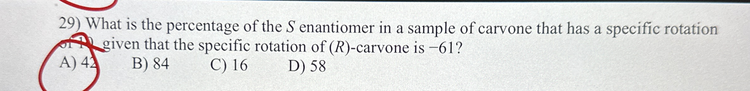 Solved What is the percentage of the S ﻿enantiomer in a | Chegg.com