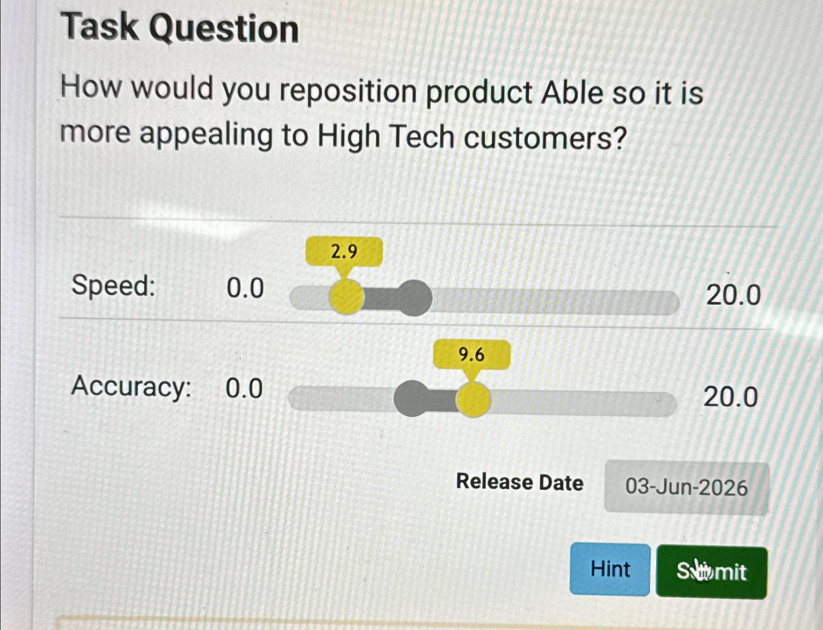 Solved Task QuestionHow would you reposition product Able so | Chegg.com