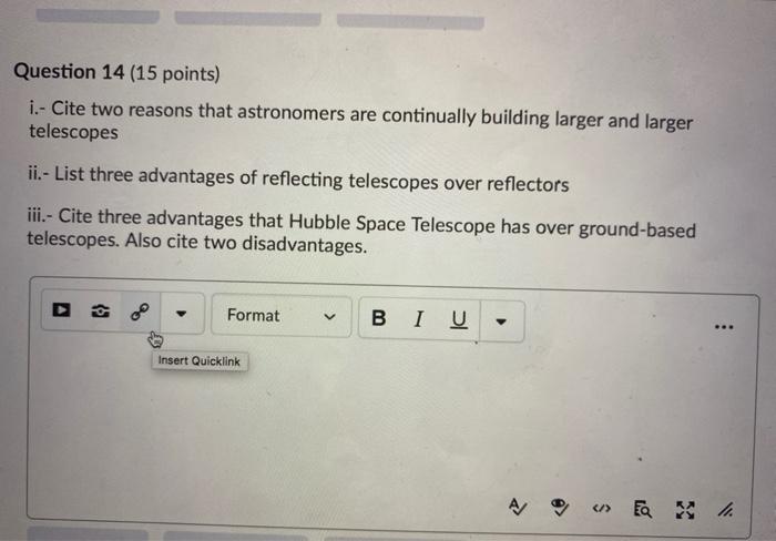 Solved Question 14 (15 points) 1.- Cite two reasons that | Chegg.com Solved Question 14 (15 points) 1.- Cite two reasons that | Chegg.com
