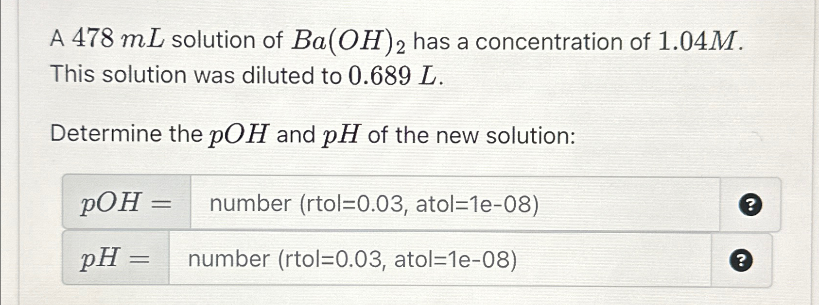 Solved Please answer asap!A 478mL ﻿solution of Ba(OH)2 ﻿has | Chegg.com