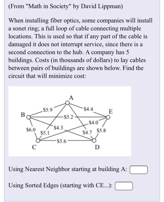 Solved (From "Math in Society" by David Lippman) When | Chegg.com
