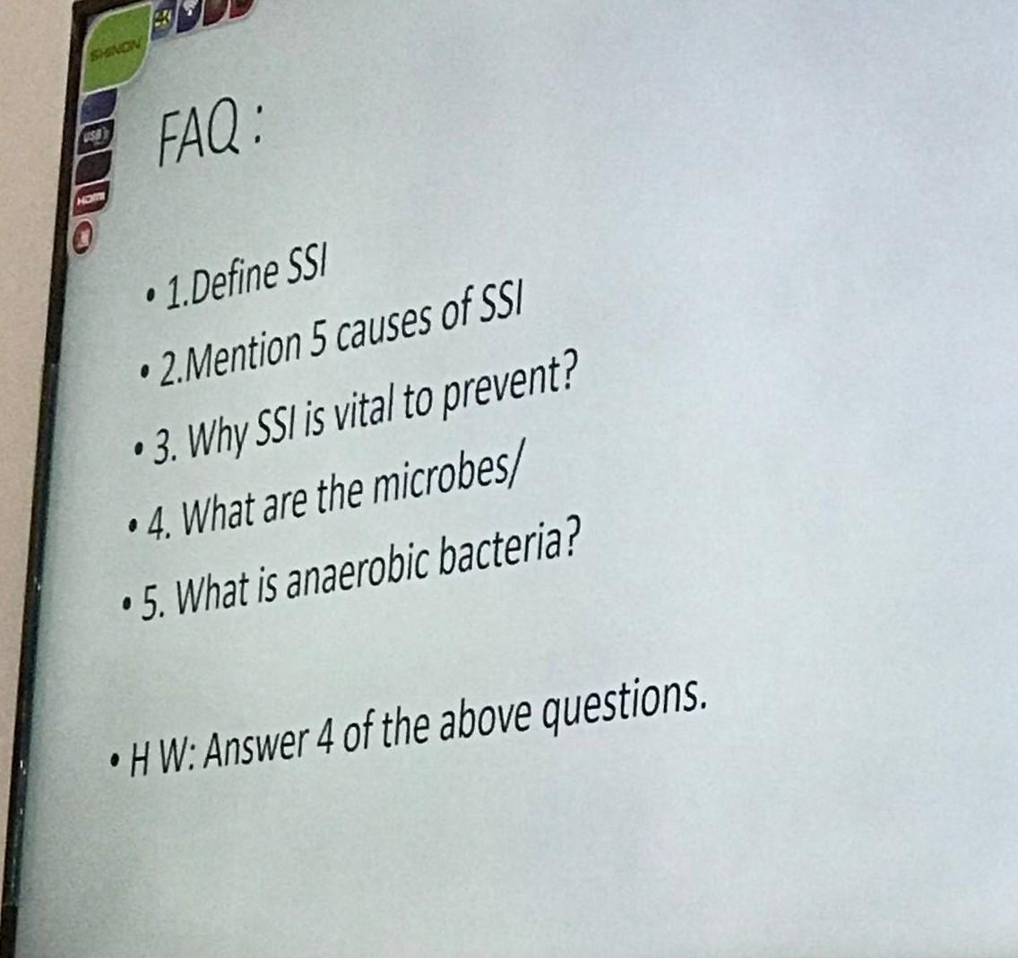 Solved (2) FAQ: - 1. Define SSI - 2.Mention 5 causes of SSI | Chegg.com